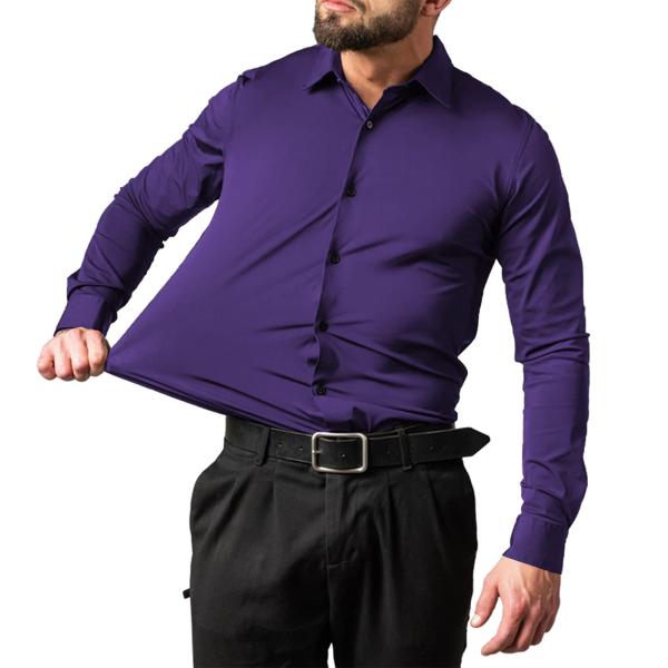 商品名:  Mens Casual Dress Shirts Long Sleeve Stretch Regular Fit Button Down Shirt Four-sided Elastic Darkpurple 3XLブランド: ...