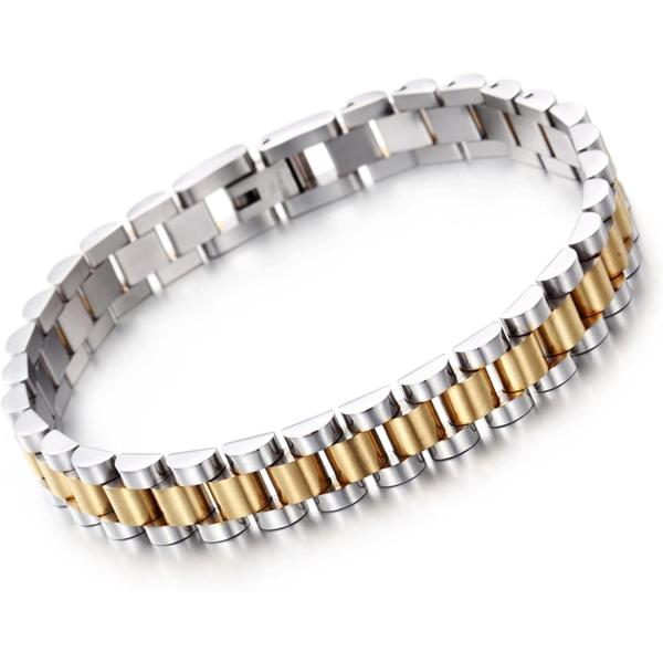 商品名Wycian Bracelet 8 Inch, Women Gold Bracelet Silver Stainless Steel Watch Chain for Man Husbands 20.5CM Jewelry Giftsブ...