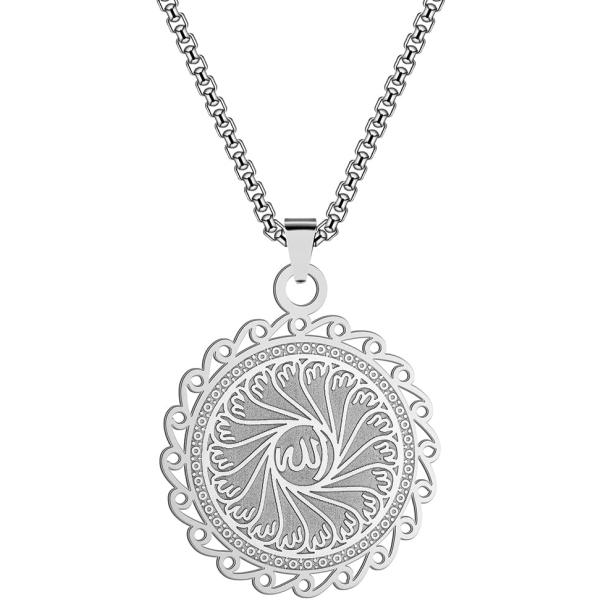 商品名Chereda Shahada アイサルミック ペンダント ネックレス メンズ レディース イスラム教徒ジュエリー アラビアチャーム お守り ネックレス ギフト, ステンレス鋼, 宝石なし。Chereda Shahada Isalmi...