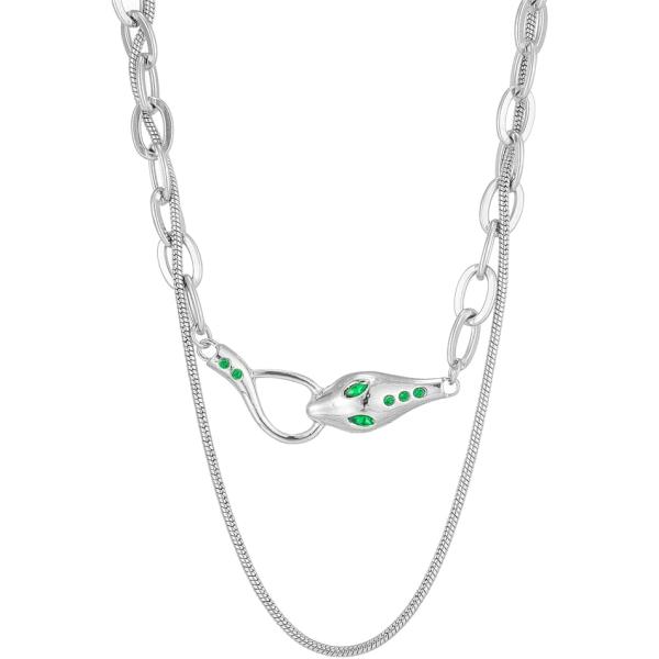 商品名スネークチョーカー - ファッション メデューサ コスチューム レディース スネークネックレス レディース/メンズ ダブルチェーンデザイン ウロボロスネックレス シルバーネックレス 友人へのギフトに最適, 17.7 inch, 銅, ...