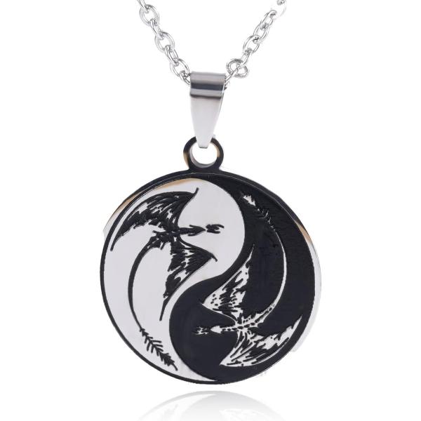 商品名Yin Yang メダルネックレス メンズ - FOESSD 太極拳 神獣 ステンレススチール メダリオン ペンダント ネックレス チェーン付き 幸運 保護 ジュエリー ネックレス メンズ レディース クリスマス 誕生日 ギフト, ス...