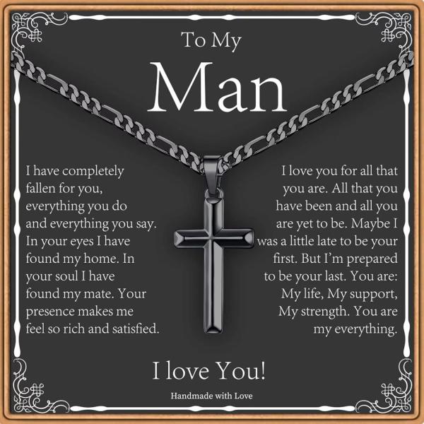 商品名PAERAPAK クロスネックレス ギフト ボーイフレンド 夫 お父さん 祖父 継父へのギフト バレンタインデー 父の日ギフト ネックレス ギフト 記念日 誕生日 ギフト, ステンレス鋼, キュービックジルコニアPAERAPAK Cr...