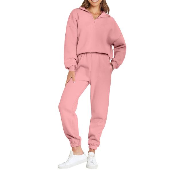 商品名:  ANRABESS Women 2 Piece Outfits Sweatsuit Oversized Half Zip Sweatshirt Jogger Sweatpants Tracksuit Lounge Set 2024...