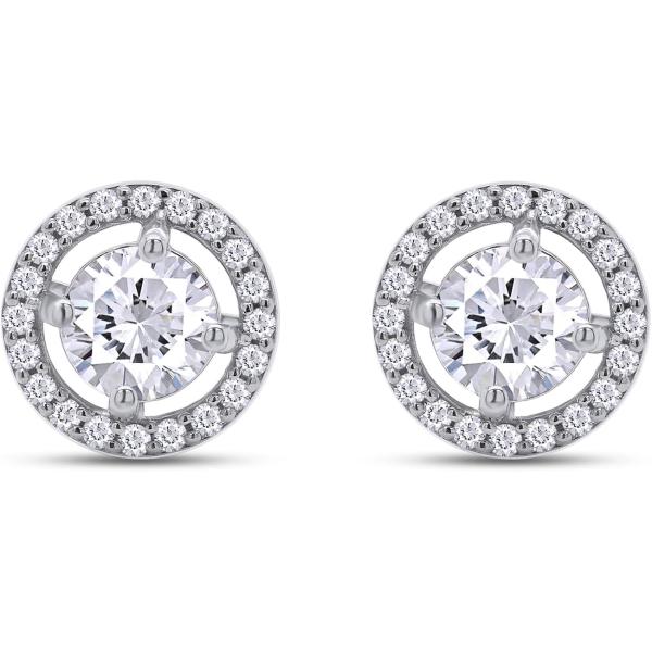 商品名SAVEARTH DIAMONDS モアッサナイトスタッドピアス 1.20CT 5mm 人工ダイヤモンドイヤリング レディース メンズ Dカラー VVS1 クラリティ ブリリアント925スターリングシルバー ヘイローイヤリングスタッド...