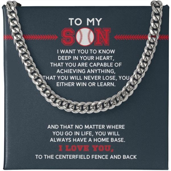 商品名HENMINK Custom Boys Baseball Necklace To My Son From Mom, Son Pendant Gifts From Dad to Baseball Player, Inspiration ...