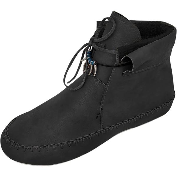 商品名BADHUB Women's And Men Fashion Casual Warm Lace Up Short Ankle Boots Flat Leather Shoesブランド：BADHUB商品サイズ：10商品番号：色：Blac...