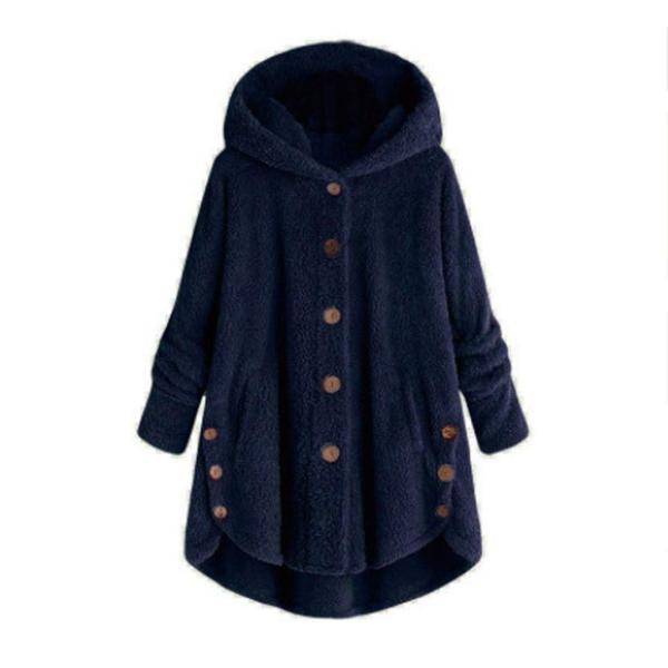 商品名:  DOLKFU Women's Sherpa Hoodies Coats Button Outwear Jackets Fuzzy Fleece Trench Long Jacket 2022 Fall Winter Cute H...