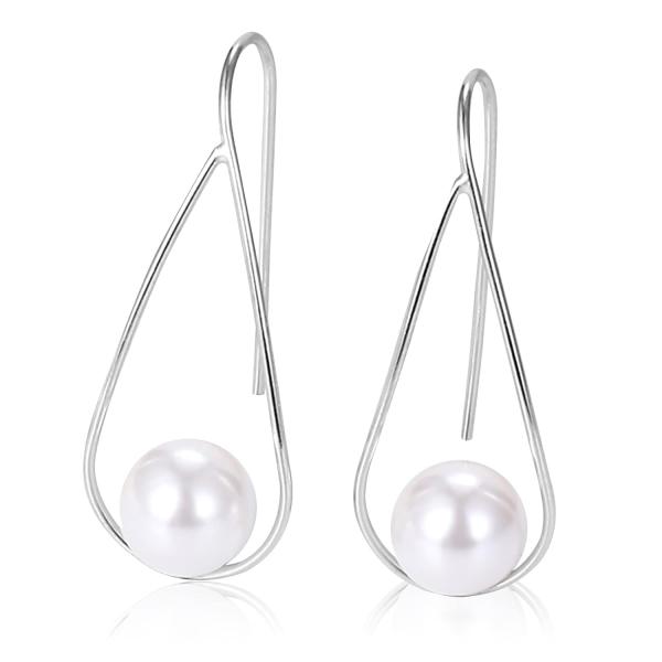 商品名Pearl Earrings 925 Sterling Silver Drop Dangle Pearl Earrings Handmade Pearl Jewelry for Women Teen Girls Birthday An...