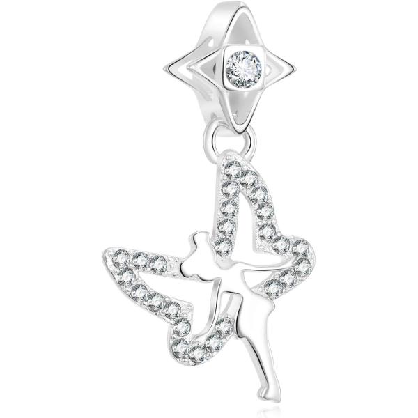 商品名ガールチャーム バレエダンサー Love to Dance チャーム 925スターリングシルバービーズチャーム パンドラチャームブレスレットネックレスにフィット 女性用, スターリングシルバー, スターリングシルバーGirl Char...