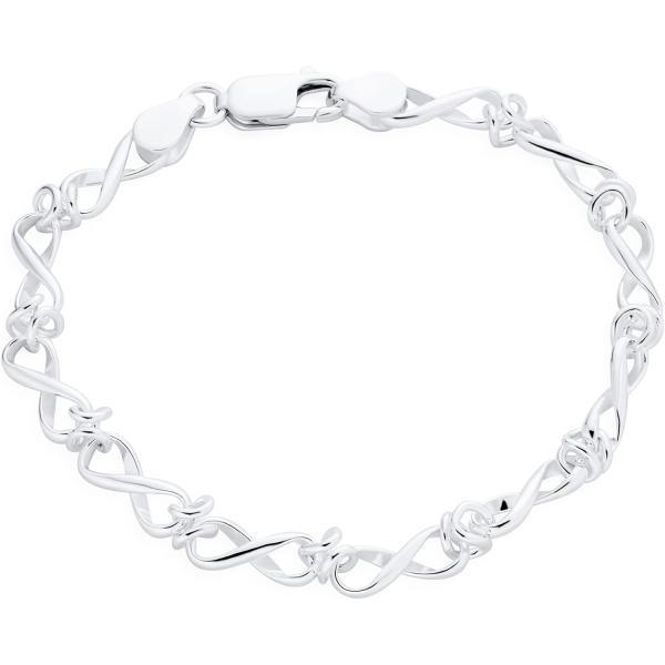 商品名[Bling Jewelry] 永遠に愛固体フィギュア エイト愛結び目マルチ無限チェーン リンク ブレスレット女性ガール フレンド .925 スターリング シルバー手首 7.5 インチBling Jewelry Forever Lov...