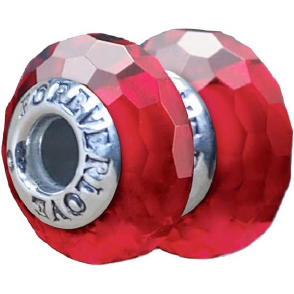 商品名ムラーノガラスチャーム パンドラブレスレット用 925スターリングシルバー ブレスレット用チャーム ムーラガラスチャーム ブレスレット用 クリスマスチャームジュエリー 2個, ガラス, キュービックジルコニア2Pcs Murano C...