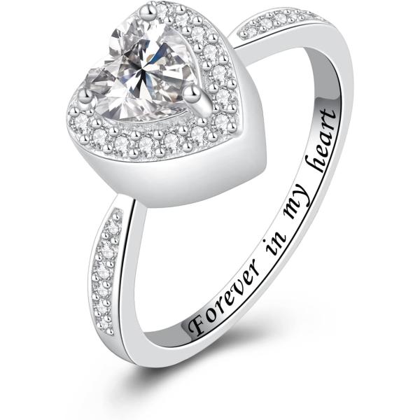 商品名925スターリングシルバー ハート骨壺リング 愛する人を抱く 遺灰 火葬 メモリアルリング 記念ジュエリー 女性用 人間の遺灰用, 金属, キュービックジルコニア925 Sterling Silver Heart Urn Rings ...