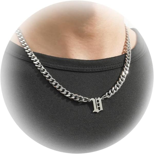 商品名すべてのキューバリンクチェーン イニシャルネックレス メンズ レターペンダント イニシャルネックレス メンズ ボーイズ お父さん 夫へのギフト 父の日 誕生日 クリスマス, その他, その他choice of all Cuban Li...