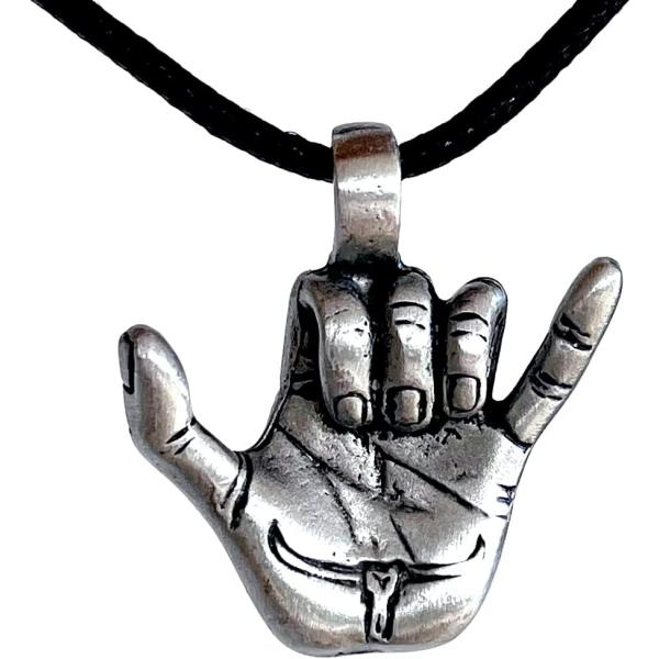 商品名ジェスチャー シャカ サイン サーフ カルチャー サーファー ハング ルーズ アロハ ハワイアン マオリ島人 ピューター メンズ ペンダント ネックレス 幸運 幸運 チャーム 保護 お守り 繁栄 富 タリスマン ブラックレザーコード付...