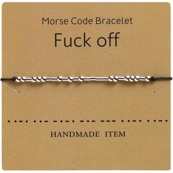 商品名YALLNASL Morse Code Bracelets for Women Men Christmas Birthday Gifts for Daughter BFF Funk Off Morse Code Bracelet fo...