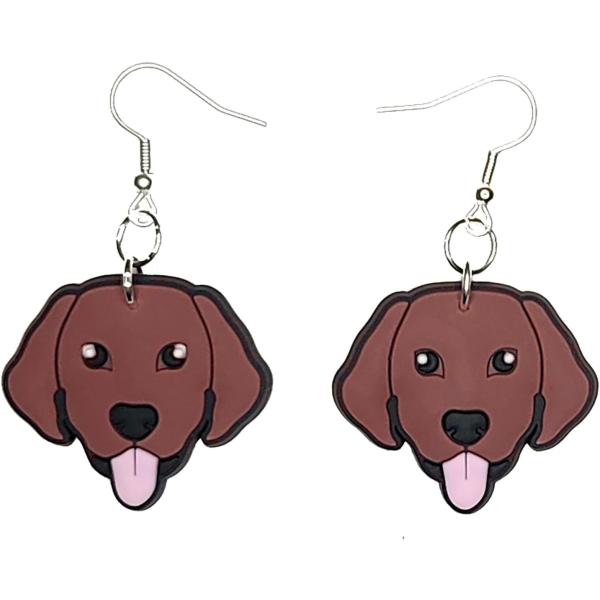 商品名Labrador Retriever Puppy Dog Earrings Lead and Nickle Free Silver Plated Fishhooks Chocolate Happy Yazzle Dazzle Orig...