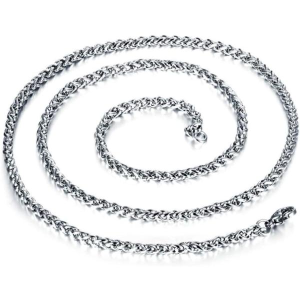 商品名USHOBE Locket Necklace Pendant Necklace Men Necklace Men’s Necklace Silver Chain Necklace Titanium Steel Necklace Mm ...