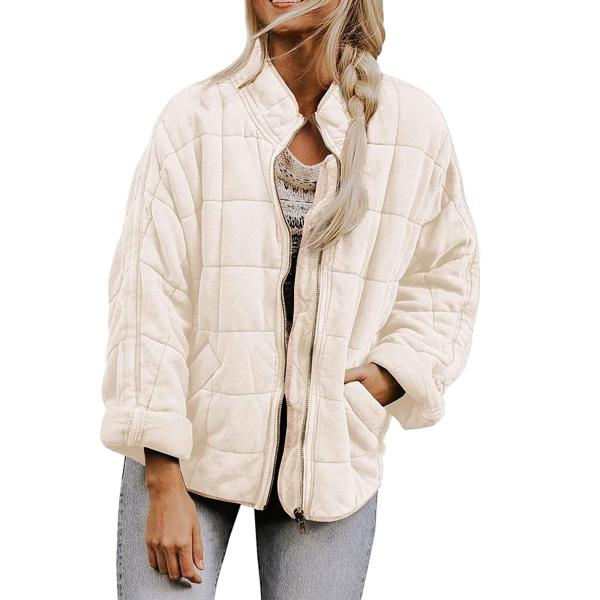 商品名:  Generic Winter Coats for Women Casual Lightweight Dolman Quilted Jackets Oversized Long Sleeve Full Zip Up Puffer ...