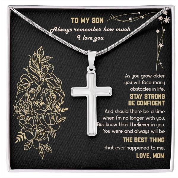 商品名To My Son ネックレス キューバリンクチェーンネックレス お父さんから10代の息子ネックレスプレゼント 父から息子チェーンネックレス かわいいクリスマスジュエリー, ステンレス鋼, 宝石なしTo My Son Engraved...