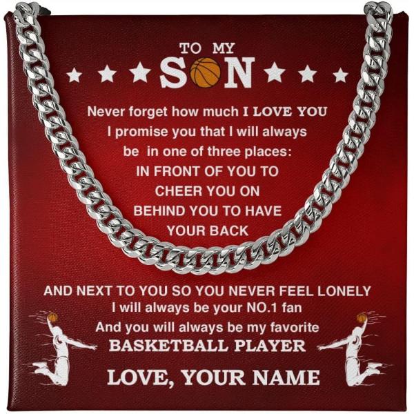 商品名Personalized Boys Basketball Necklace To My Son From Mom and Dad, Boy Pendant Gifts to Basketball Player, Inspiration...