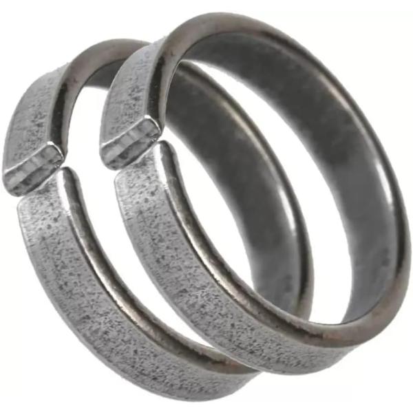 商品名Pure Iron Ring Saturn Shani Challa Real Black Horse Shoe Adjustable Ring for Men and Women for Good Luck/Evil Energy(...