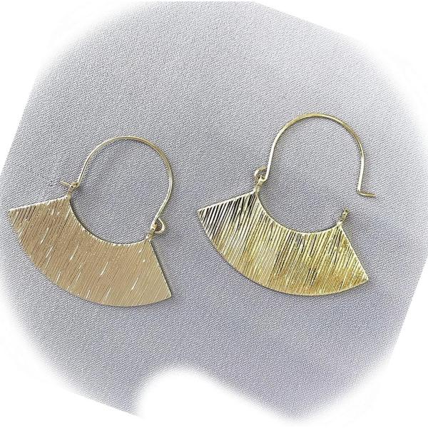 商品名Accessory Gold Color Finished Door Knob Geometric Abstracted Textured Drop Dangle Hook Nice Earrings Pendant Charm Se...