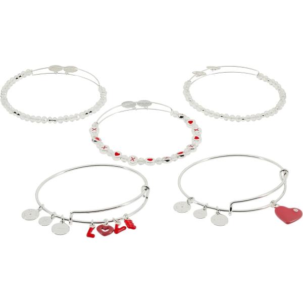 商品名Alex and Ani Love マルチチャームブレスレット 5個セット マルチ ワンサイズ, One SizeAlex and Ani AA728123SS,LOVE Multi Charm Set of 5,Shiny Silv...