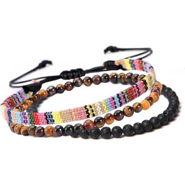 商品名RIOSO Mens Bracelet Beads Braided Bracelets Boho String Beach Bracelet for Men Women Handmade Rope Bracelets Setブランド：...