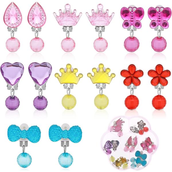 商品名Grevosea ホリデーデコレーションペンダントGrevosea 7 Pairs Clip on Earrings for Girls, Girls Jewelry Dress Up Earrings and Princess Pl...