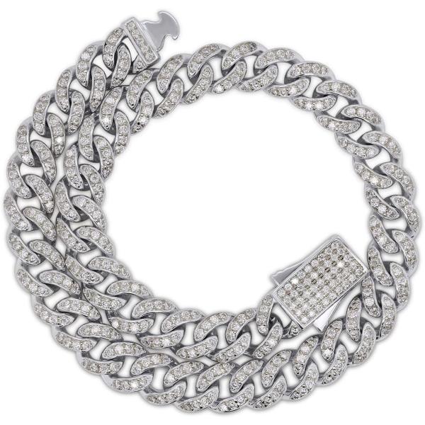 商品名SAVEARTH DIAMONDS ラウンドカット 人工モアッサナイトダイヤモンド 幅6mm キューバンチェーンブレスレット メンズ 14Kゴールド 925スターリングシルバー(G-Hカラー、VVS1クラリティ、2.70カラット-3....