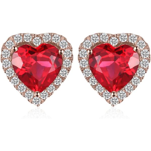 商品名JewelryPalace ハートオブオーシャン 3.8カラット 人工レッドルビー ラブ フォーエバー ヘイロー スタッドイヤリング レディース 14Kホワイトゴールドメッキ 925スターリングシルバーイヤリング 女性用 ジェムストー...