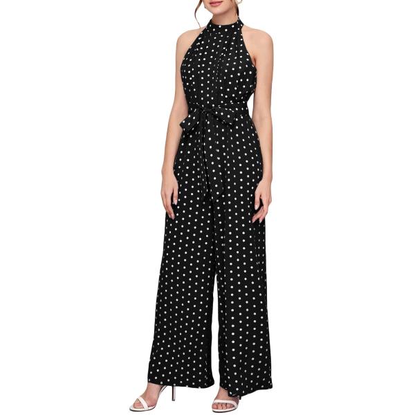 商品名:  WDIRARA Women's Allover Print Colors-Block Boho Sleeveless Halter Neck Jumpsuit Rompers Black Mブランド: WDIRARA商品サイズ:...
