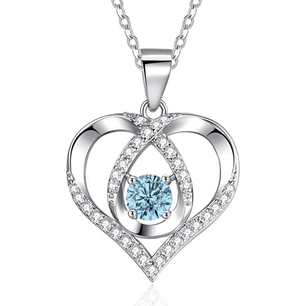 商品名ITS4YEO 925スターリングシルバー ラブハート 誕生石ネックレス シルバーネックレス ジルコンペンダントネックレス レディース ジュエリーギフト 女性 妻 女の子 彼女のバレンタインギフト, シルバー, ジルコンITS4YEO...