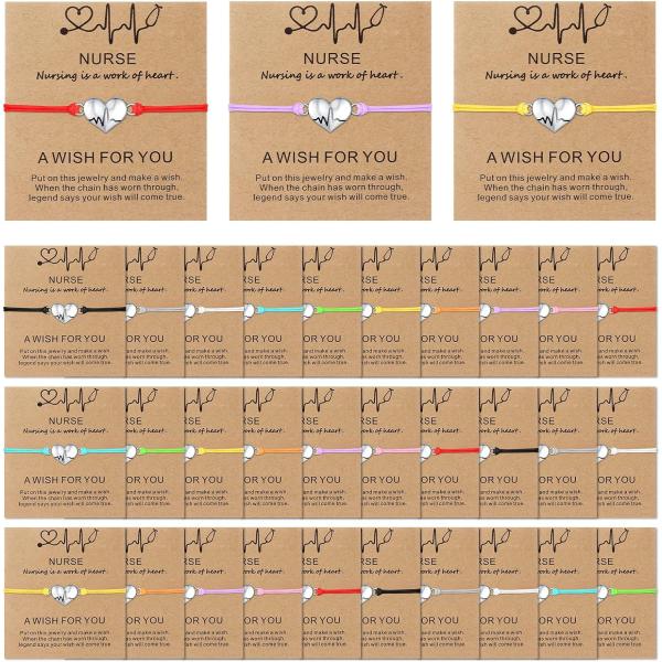 商品名Kigeli 30個 ナースギフト バルク聴診器 ハート感謝ブレスレット ギフト 祝福カードブレスレット RNナースジュエリー レディース メンズ, 9 inch, 金属 コットン, ブレスレットKigeli 30 Pcs Nurse...