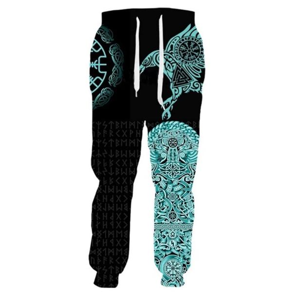 商品名:  Norse Viking Sweatpants Joggers Pants Helm Of Awe Pattern Mens Casual Pants 3D Print Streetwear Wide Hip Hop Pants...