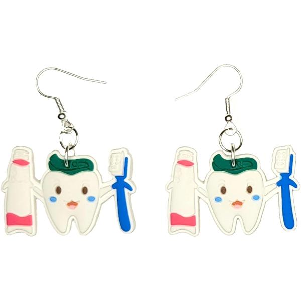 商品名Busy Teeth Earrings Hypoallergenic Silver Plated Fishhooks Yazzle Dazzle Dentist Teeth Gums Dentures Rotten Decay Wis...