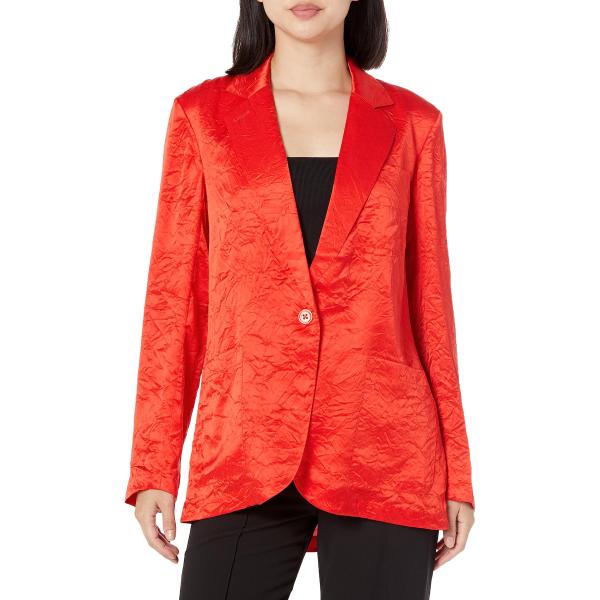 商品名:  EQUIPMENT Women's Eliette Blazer in Fiery Red, Smallブランド: Equipment商品サイズ: Small高さ: 30.099cm横幅: 20.5994cm奥行: 6.7056...