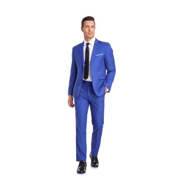 商品名:  Mens 2 Piece Royal Blue Tuxedo Suit for Men Wedding Dress 2 Buttons Blazer Set Prom Homecoming Jacket Pants Lブランド:...