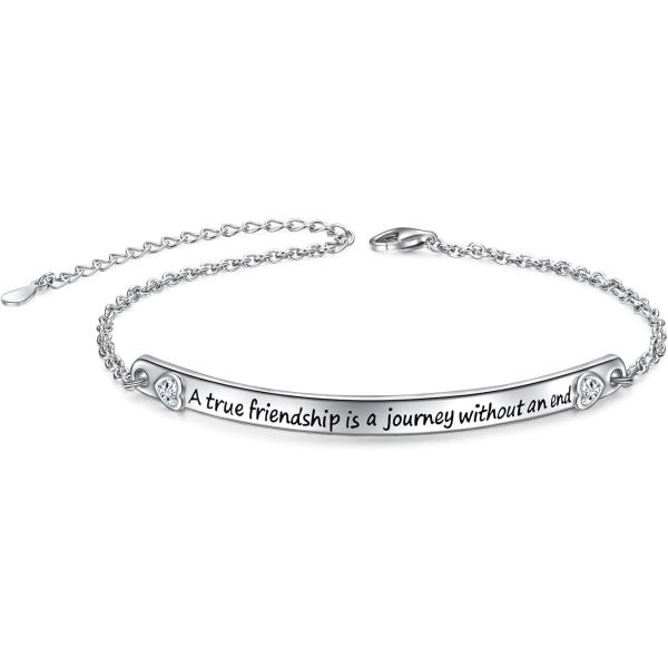 商品名スターリングシルバー ブレスレット レディース メッセージ刻印 マントラ バングルブレスレット 友達への励ましギフト スターリングシルバー キュービックジルコニア, One Size, スターリングシルバー, キュービックジルコニアD...