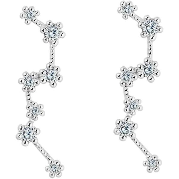 商品名Capwell + Co パヴェ 星座 イヤークローラー スタッドピアス ファッションギフト 女性と若い女の子向け, 亜鉛, 宝石なしCapwell + Co Silver Dainty Constellation Ear Crawl...