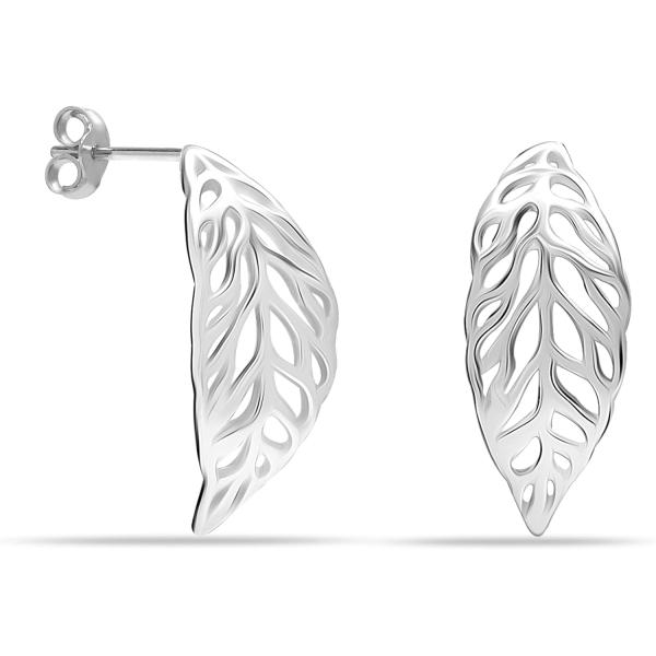 商品名LeCalla 925スターリングシルバー 軽量 小葉 スタッドピアス レディース, スターリングシルバー シルバー, 宝石なしLeCalla 925 Sterling Silver Lightweight Stud Earring ...