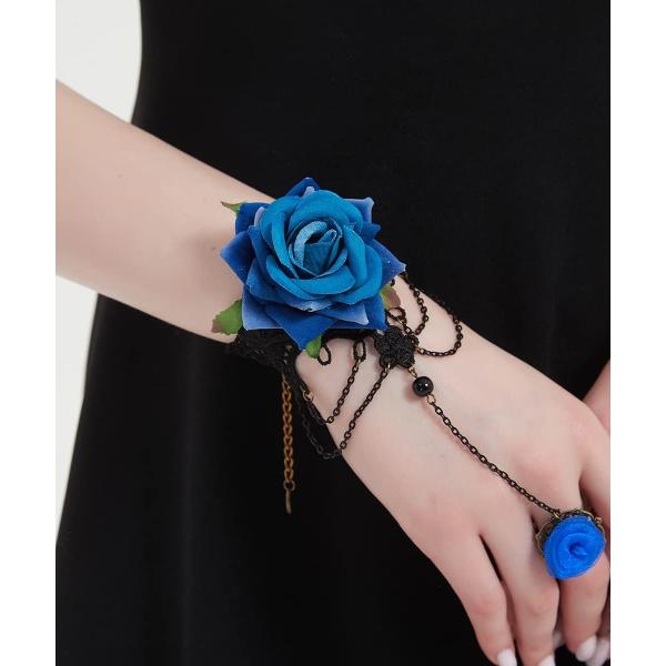 商品名Asphire ゴシックレースブレスレット フィンガーリング付き ローズフラワー スレーブブレスレット ロリータ コスチューム パーティー ハーネス ハンドチェーン レディース 花嫁 ガールズ (スタイル2)Asphire Gothi...