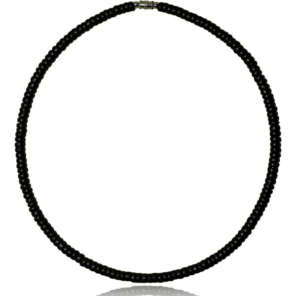 商品名Native Treasure - 16インチ メンズ/レディース ブラックココビーズサーファーネックレス トライバルビーチチョーカー - 5mm (3/16インチ), S, ウッド, 宝石なしNative Treasure - 16...
