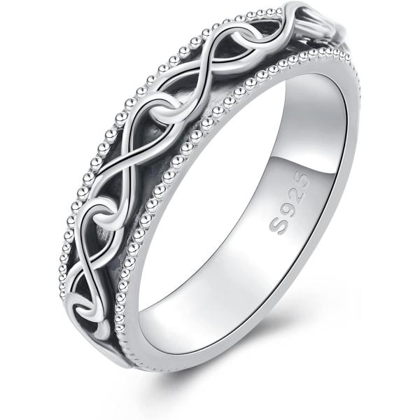 商品名YAFEINI Fidget Ring Sterling Silver Infinity Spinner Ring Eternity Infinity Fidget Jewelry Gifts for Women Menブランド：YA...