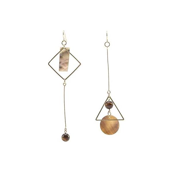 商品名Mismatch Asymmetry Geometric Shell Earrings Abalone Shell Dangle Drop for Women Girlsブランド：tenghong2021商品サイズ：高さ：1 cm横幅...