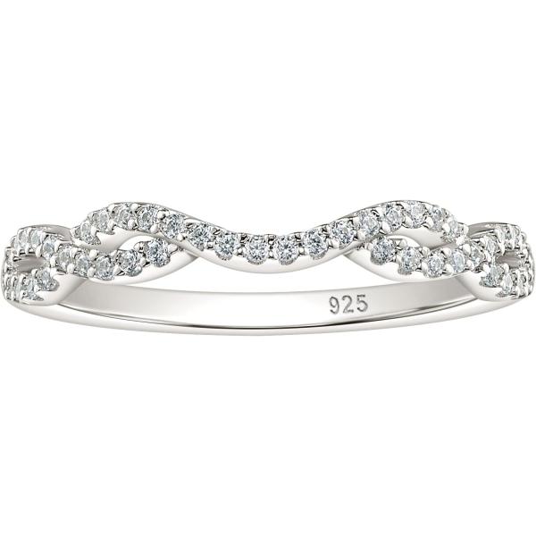 商品名Wuziwen 925スターリングシルバー ツイスト インフィニティ エタニティリング 結婚指輪 レディース キュービックジルコニア, スターリングシルバー, キュービックジルコニアWuziwen 925 Sterling Silve...