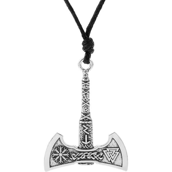商品名Norse Viking Axe Necklace for Men Women Viking Thors Hammer Mjolnir Pendant Alloy Celtic Talisman Amulet Chain Neckla...