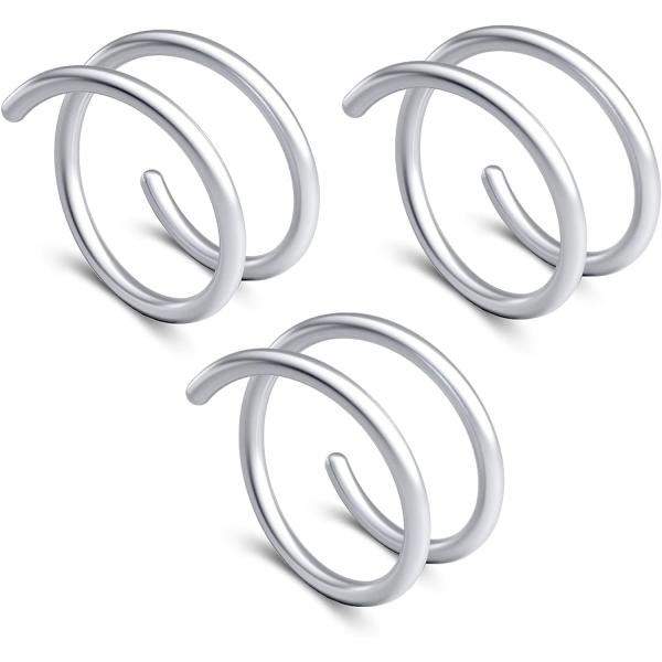 商品名YOUATB 18G 20G ダブルノーズリング シングルピアスノーズフープ用 ゴールドシルバーブラック スパイラルノーズフープ レディース メンズ 左右ツイストノーズリングフープ ガールズ用 鼻ピアスジュエリー, ステンレス鋼, 宝...