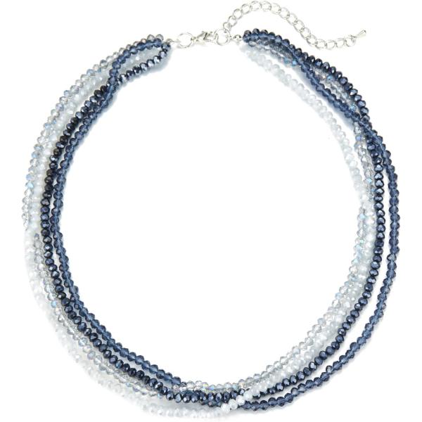 商品名Noessla Multi-layer Crystals Beaded Choker Necklace for Women Colorful Boho Statement Necklace Trendy Costume Party J...