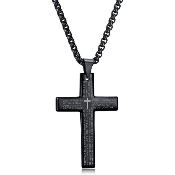 商品名RENYILIN メンズ ステンレススチール クロスネックレス 祈りのベース 洗礼 信仰 ジュエリー, ステンレス鋼, 宝石なしRENYILIN Men's Stainless Steel Cross Necklace Prayer ...